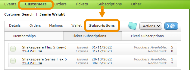 Training- Ticket Subscriptions